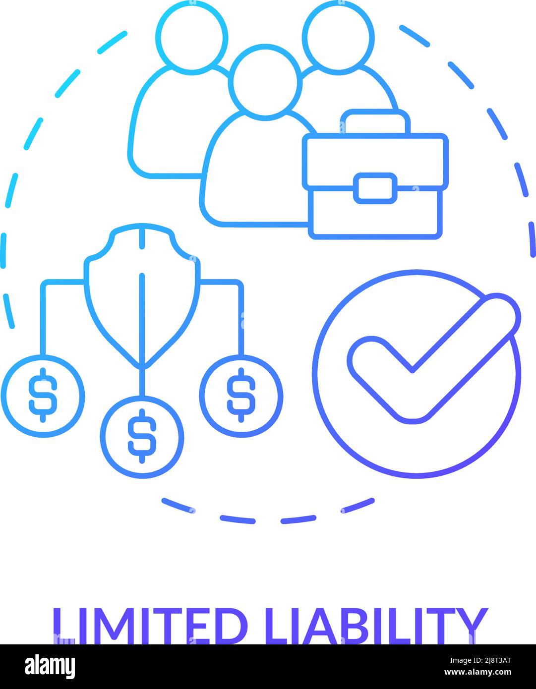 Limited liability blue gradient concept icon Stock Vector Image & Art - Alamy