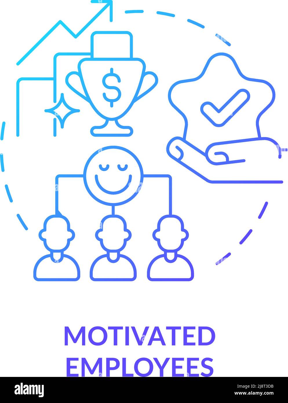 Motivated employees blue gradient concept icon Stock Vector Image & Art ...