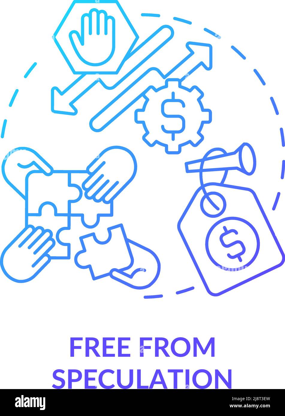 Free from speculation blue gradient concept icon Stock Vector Image ...