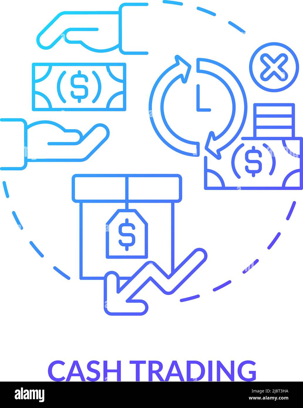 Cash trading blue gradient concept icon Stock Vector Image & Art - Alamy