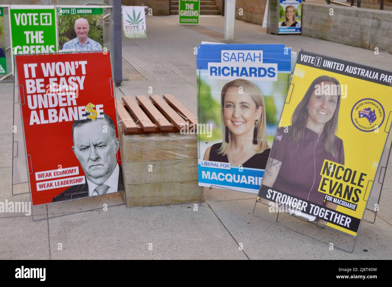 Political posters at Katoomba in the Blue Mountains of Australia Stock ...