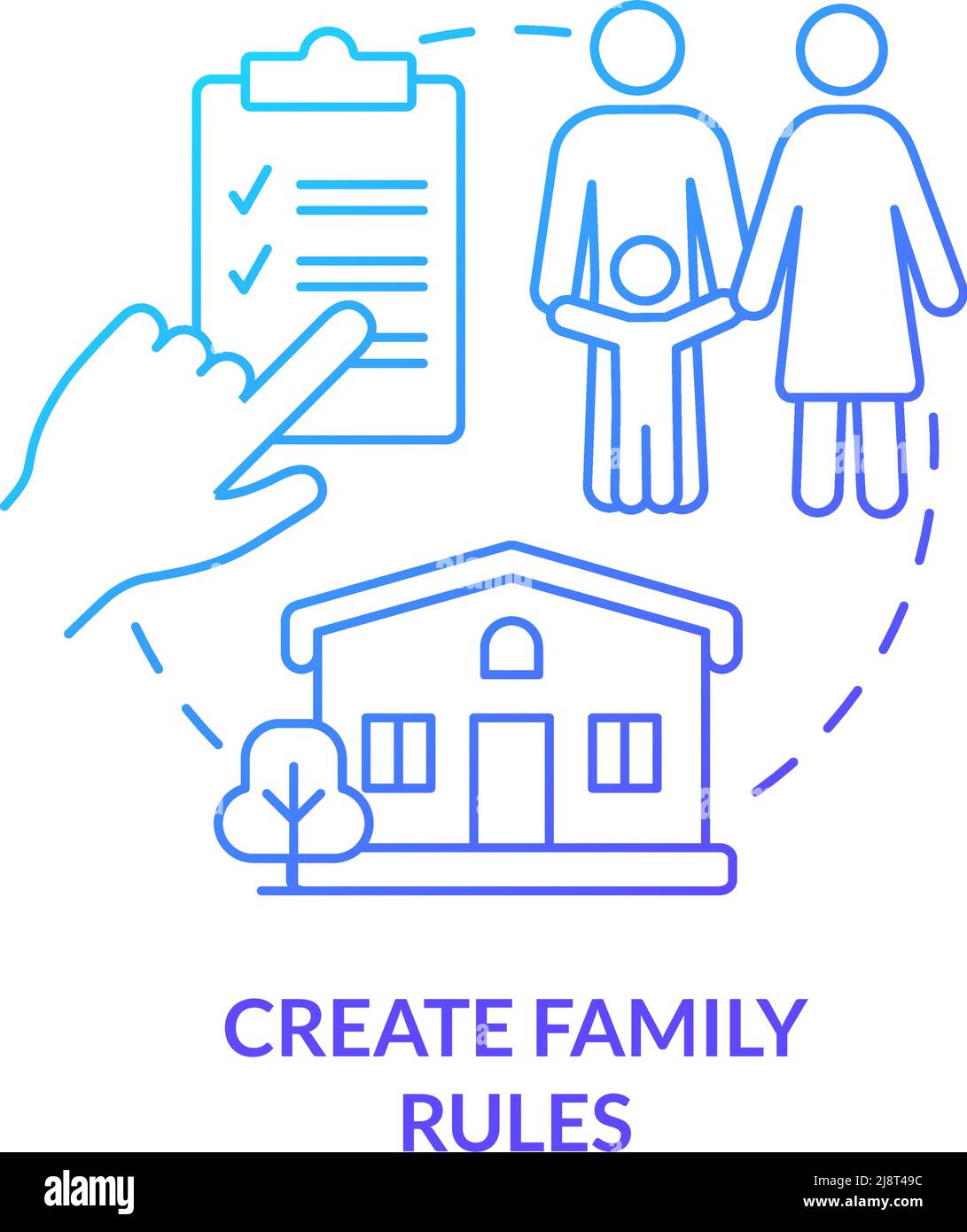 Create family rules blue gradient concept icon Stock Vector Image & Art ...