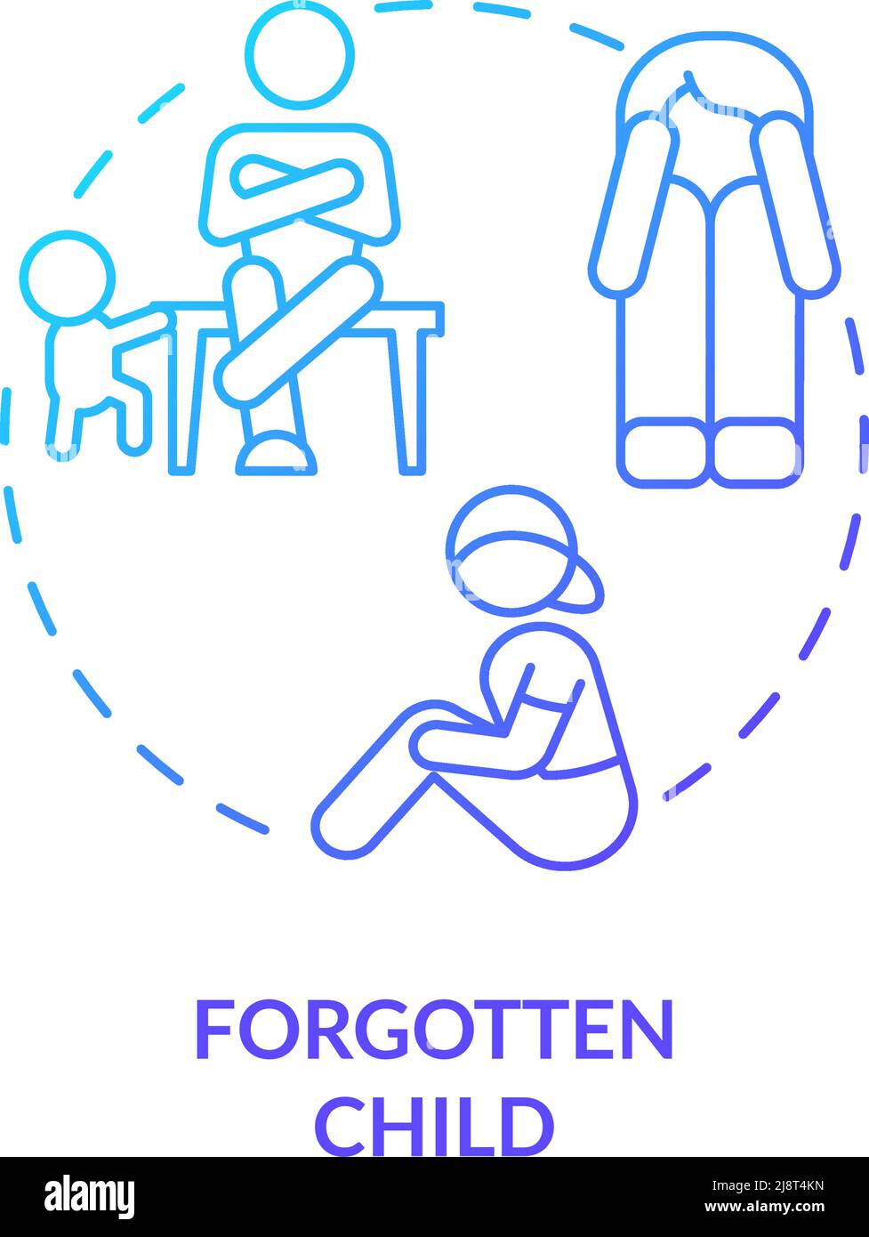 Forgotten child blue gradient concept icon Stock Vector Image & Art - Alamy
