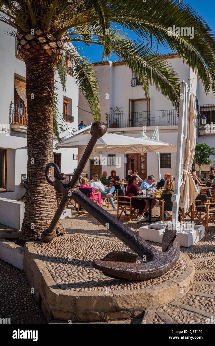 Church square in Altea old town, Alicante, Spain Stock Photo - Alamy