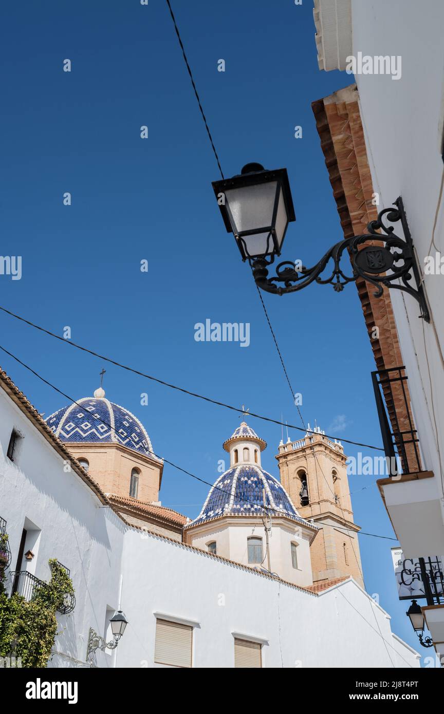Church in Altea old town, Alicante, Spain Stock Photo - Alamy