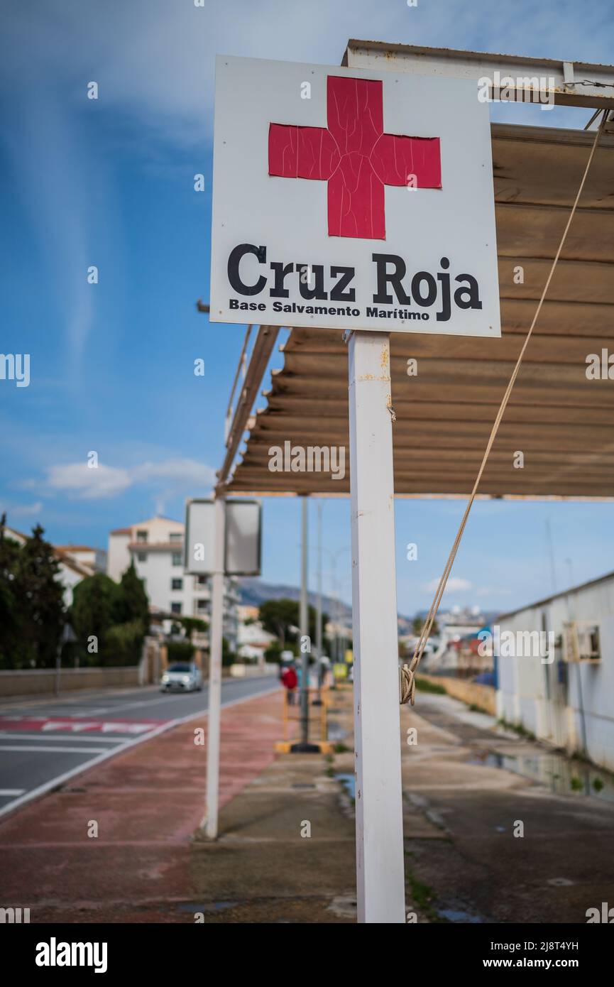 Spanish red cross point in Altea, Alicante, Spain Stock Photo - Alamy