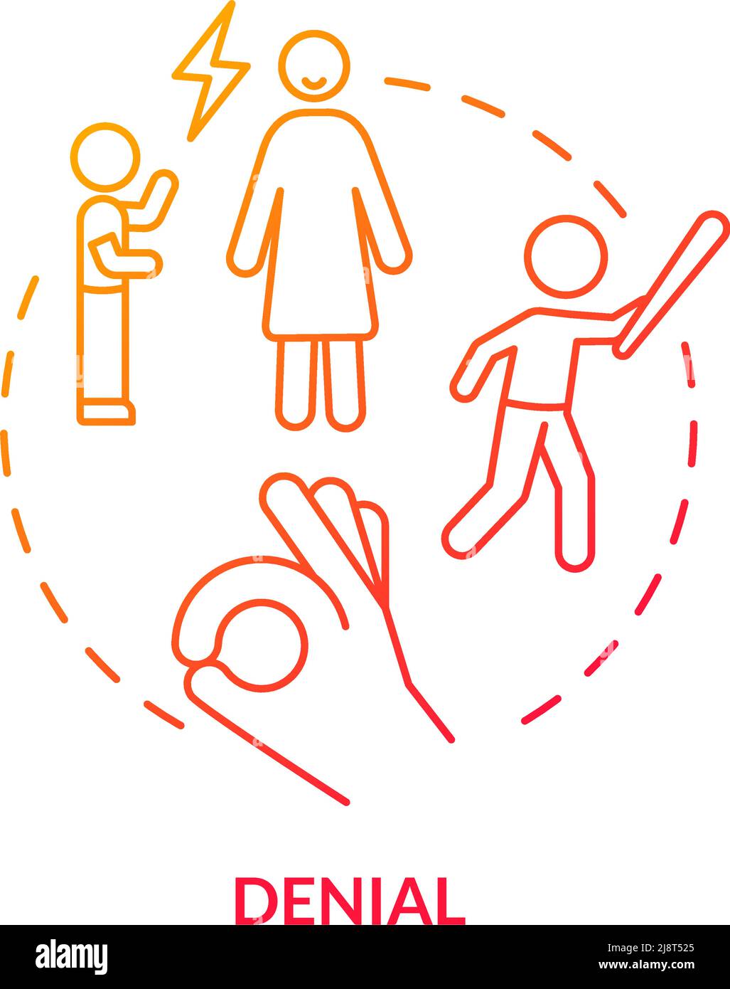 Denial red gradient concept icon Stock Vector Image & Art - Alamy