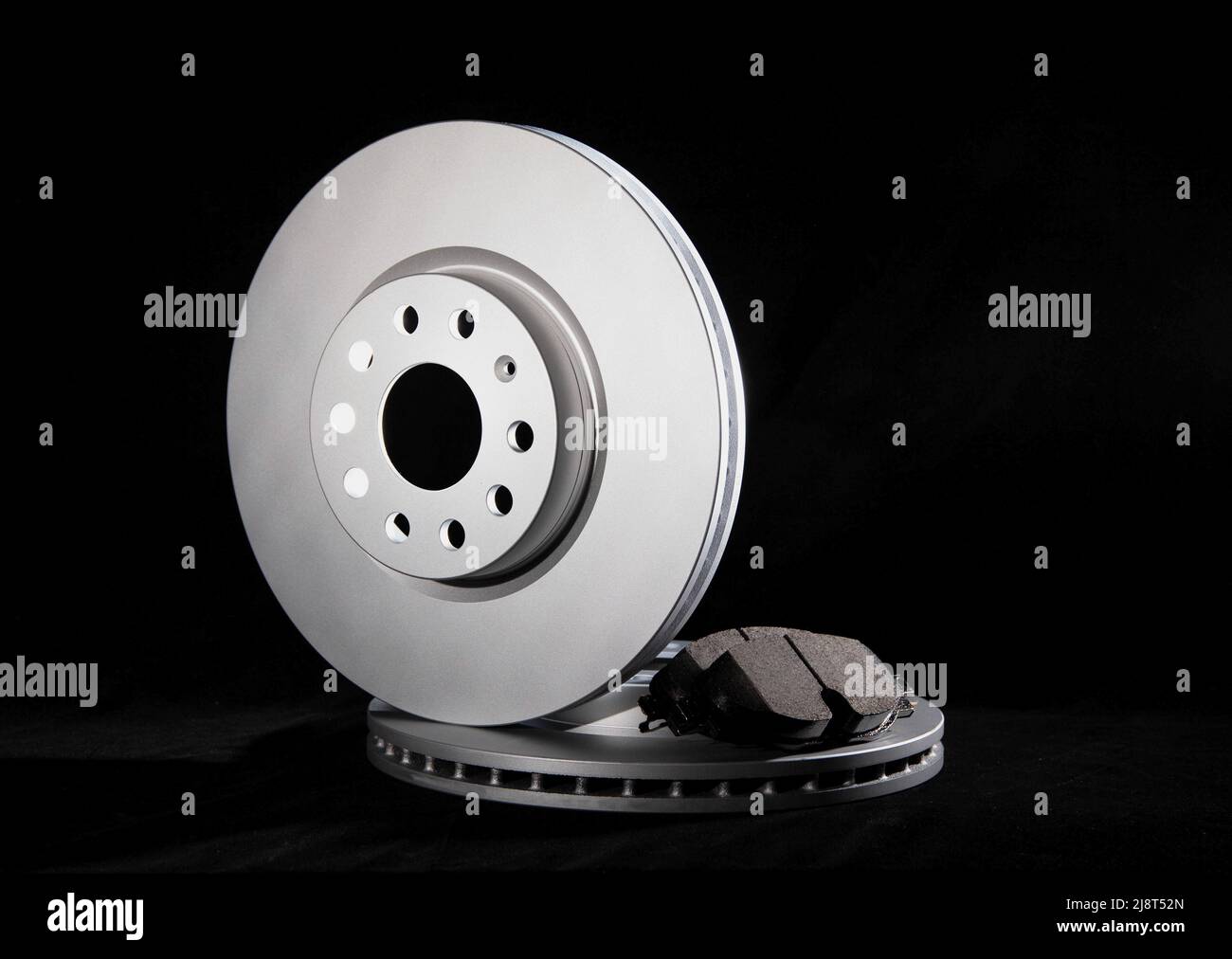 Automotive spare parts from the braking system. Brake pads and discs on ...
