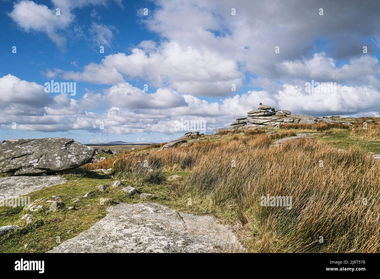 Rock formations left by glacial action of the summit of Stowes Hill on ...