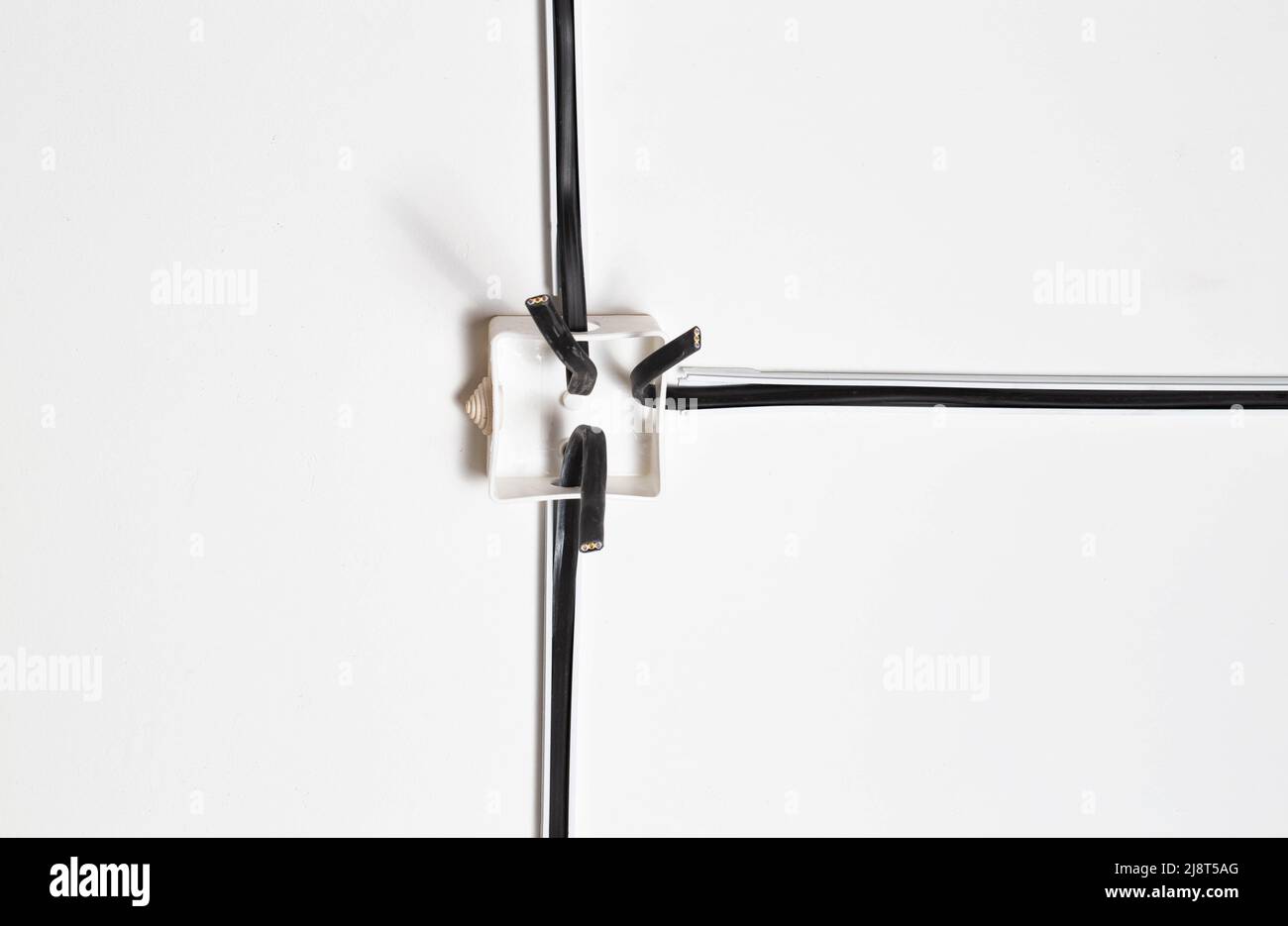 Installation of electrical wires and junction boxes in the building ...