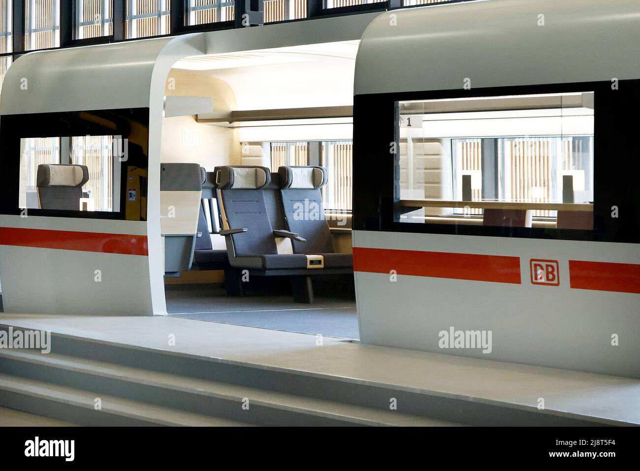 Berlin, Germany. 18th May, 2022. The new seats and tables can be seen ...