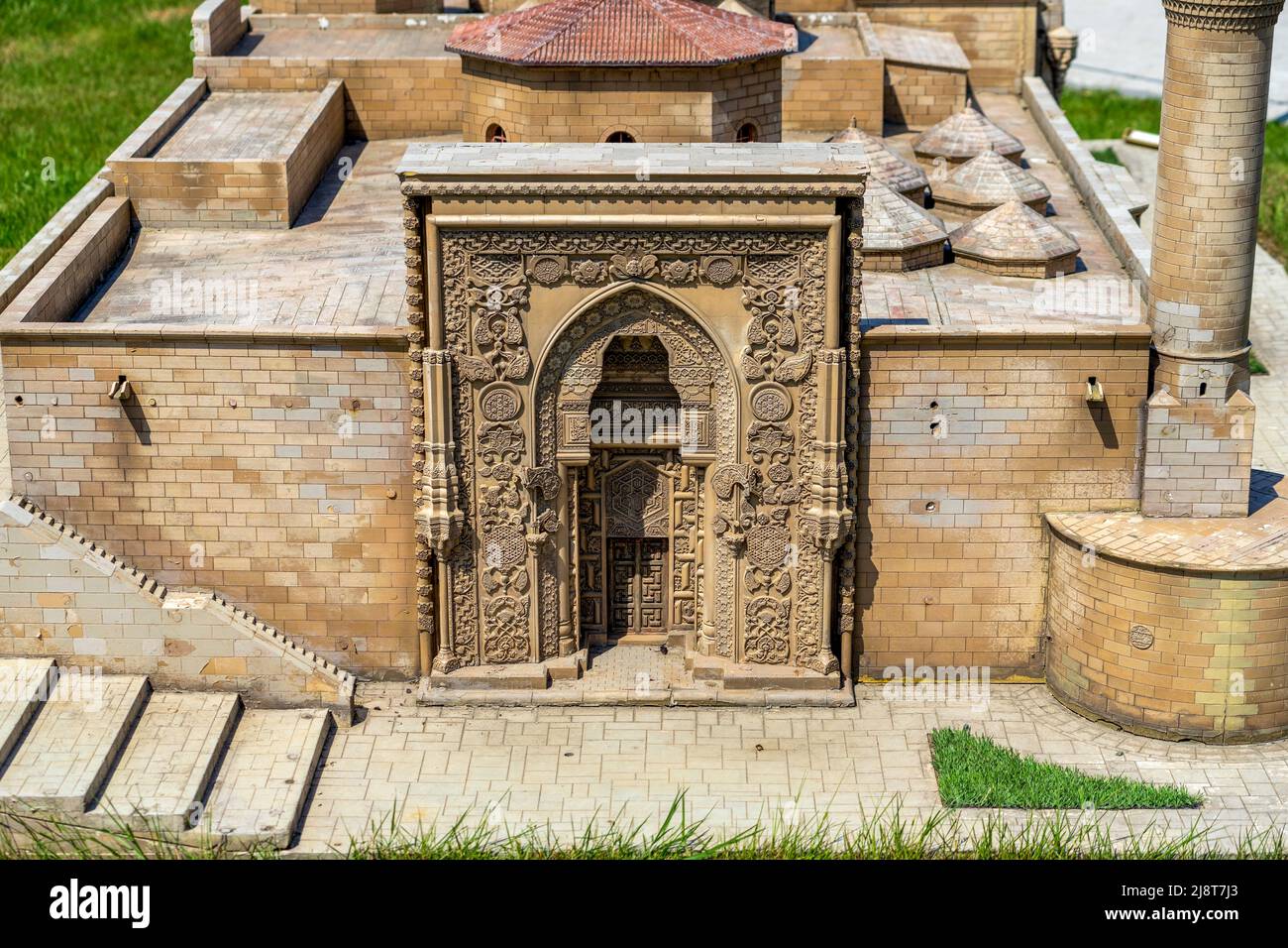 Front view of Great Mosque (Sivas Divrigi) in Miniaturk Park of ...