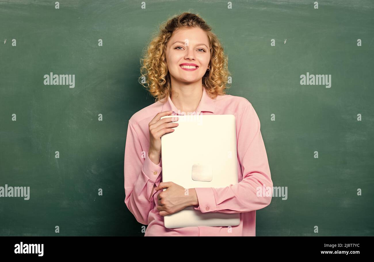 School lecturer explaining topic. Teaching informatics. Back to school ...