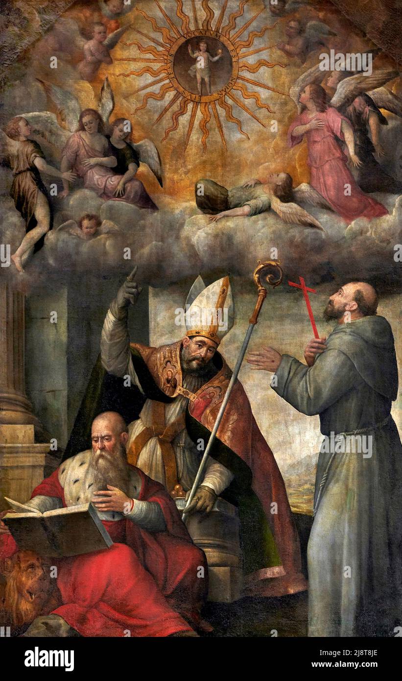 Adorazione del nome di Cristo con S. Girolamo,S. Nicolò e S. Francesco ...