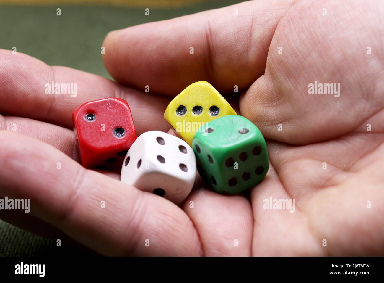 Number dice human hand hi-res stock photography and images - Alamy