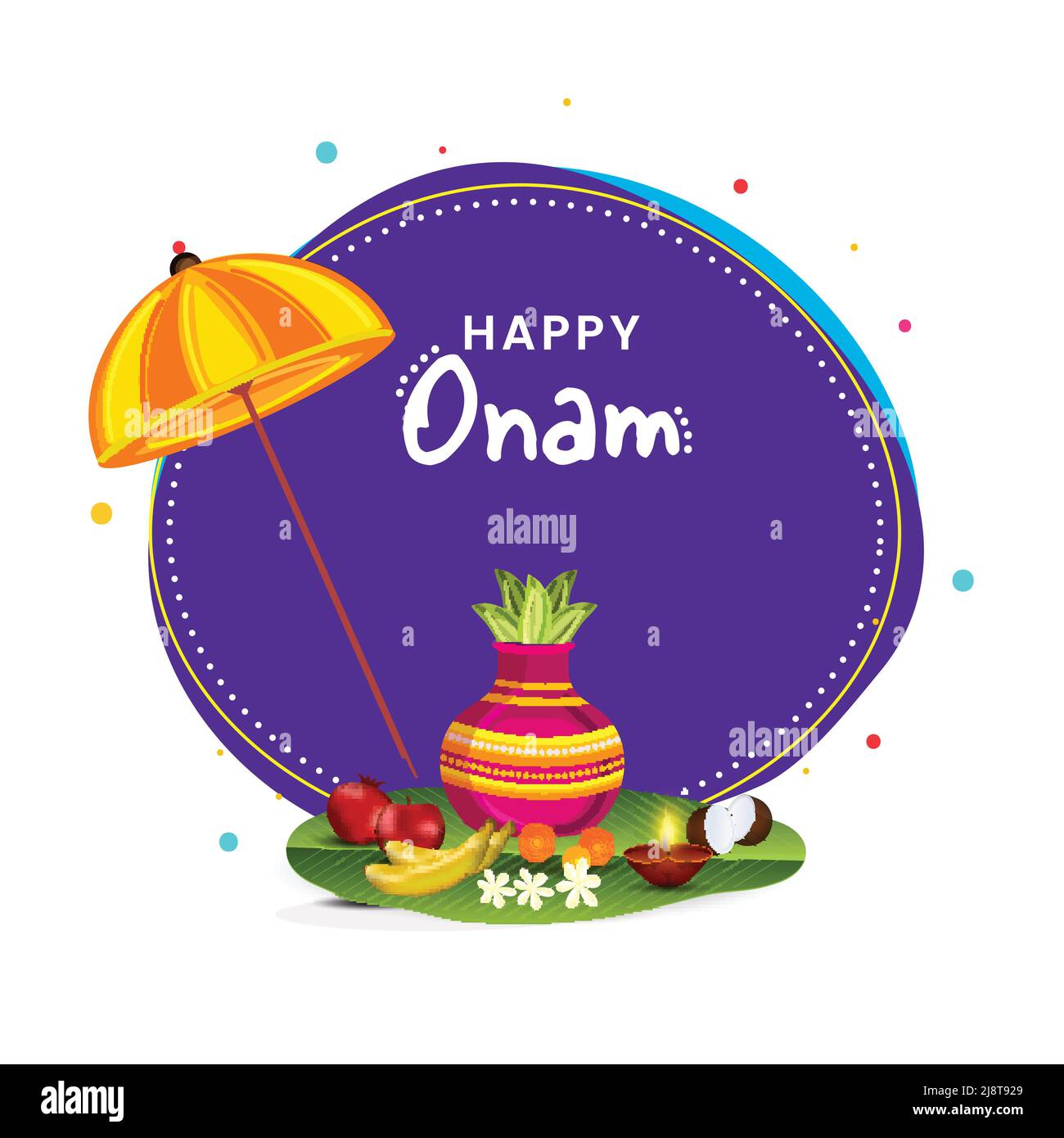 Onam kerala festival diya flower Stock Vector Images - Alamy