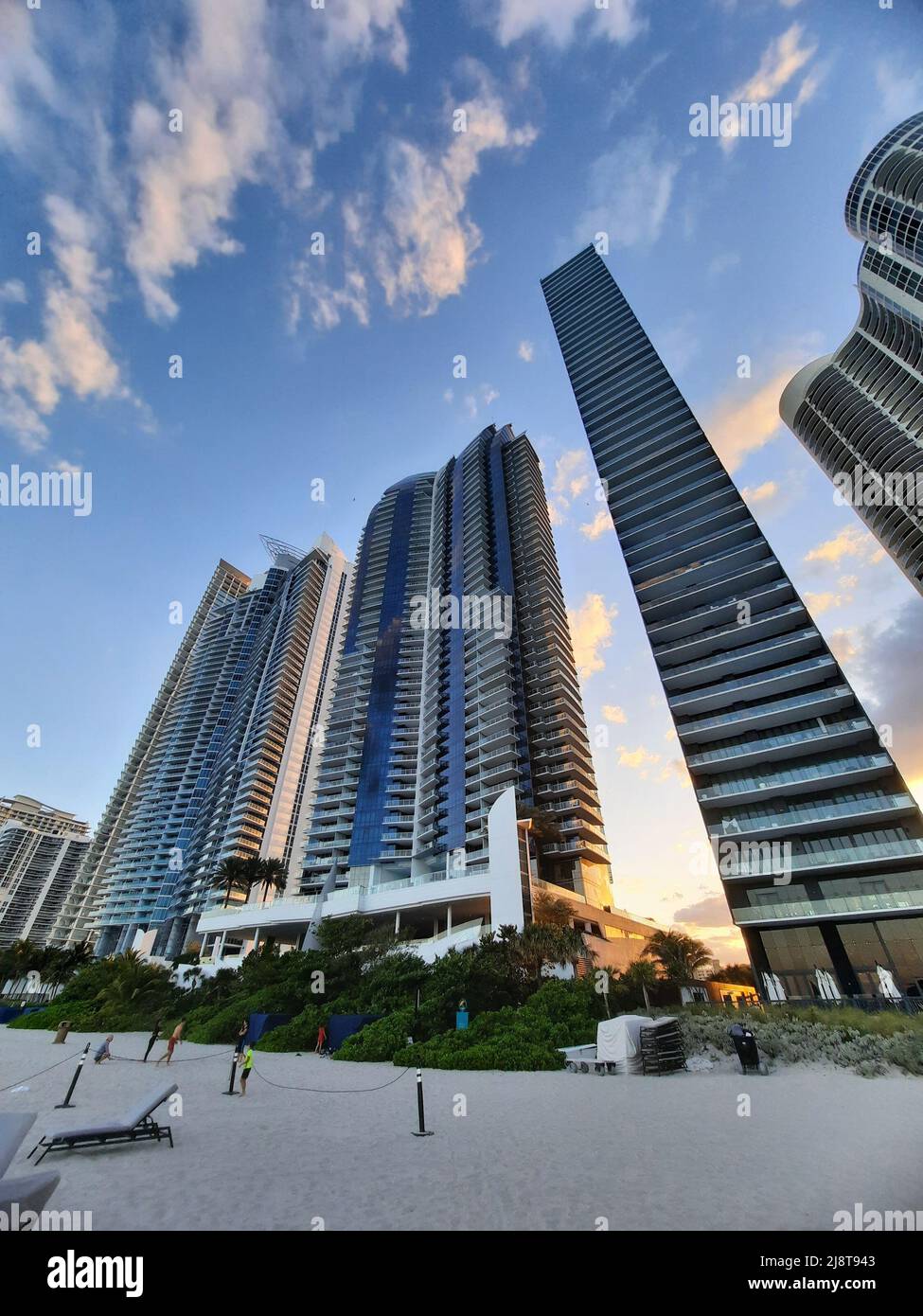 Sunny Isles, USA - March 22, 2021: high-rise hotel buildings and ...