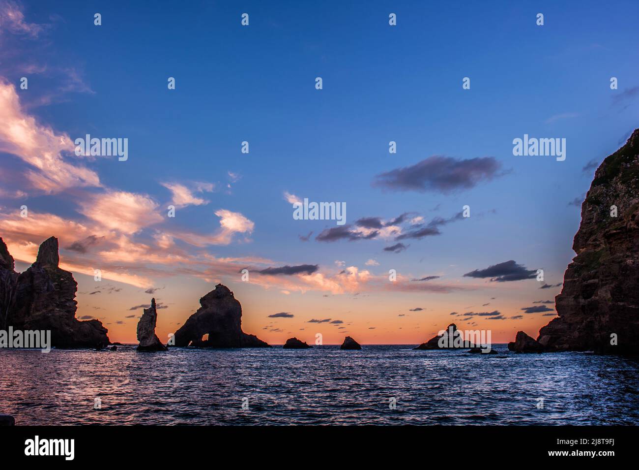The beautiful sunset island "Dokdo",Dokdo is the east end territory of ...