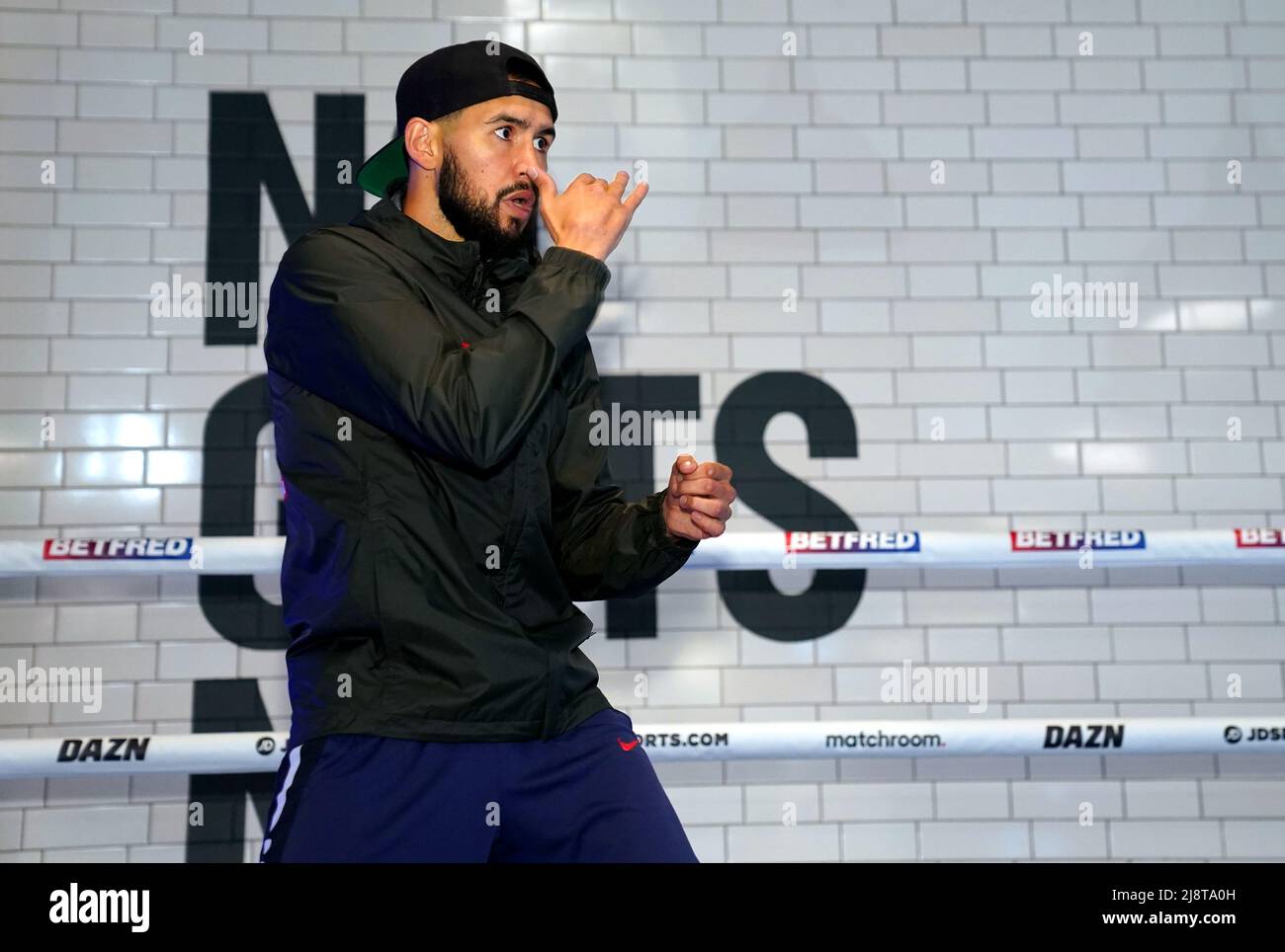 Javier Molina during a media workout at 12X3 Boxing, London. Picture ...