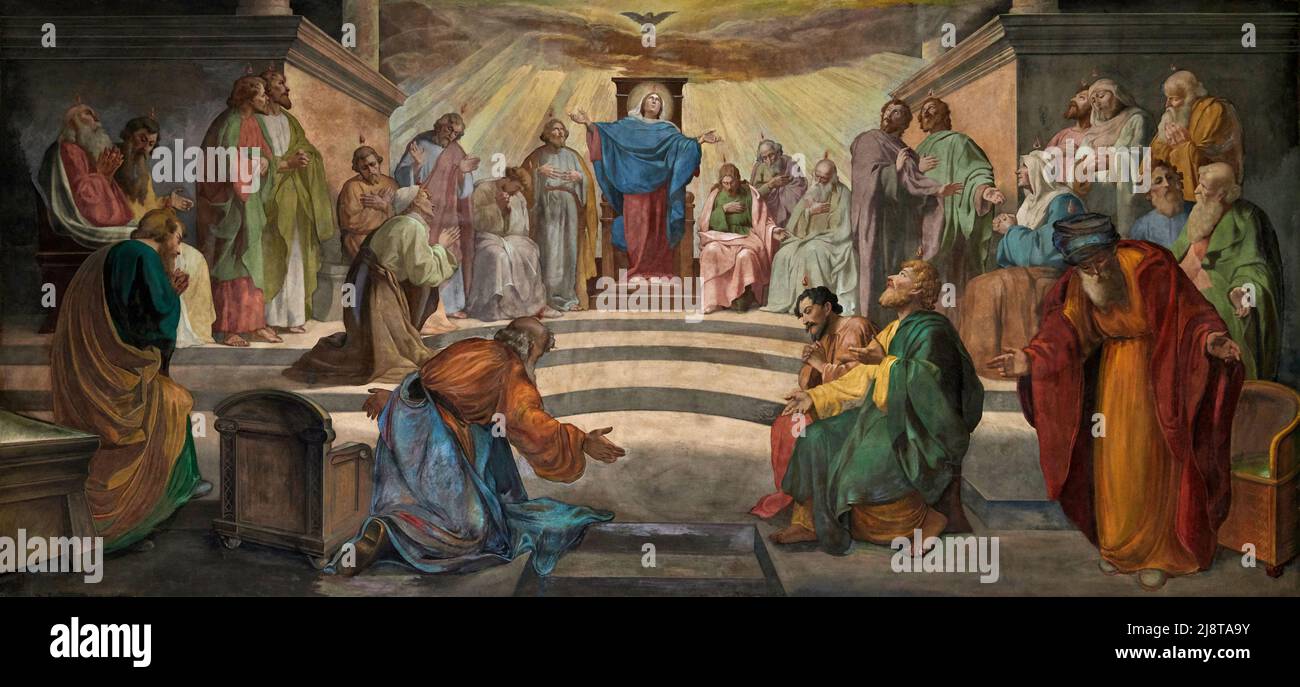 Discesa della Spirito Santo - affresco - Virginio Monti - 1891 - Milano ...
