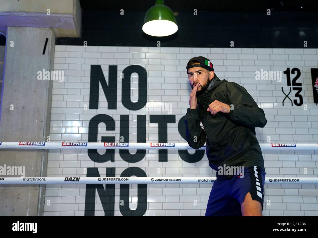 Javier Molina during a media workout at 12X3 Boxing, London. Picture ...