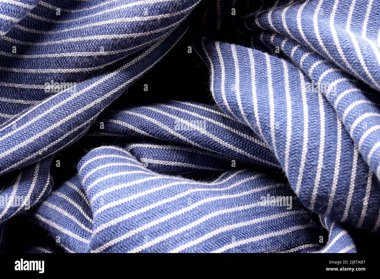 Close-up of white and blue fabric texture background Stock Photo - Alamy