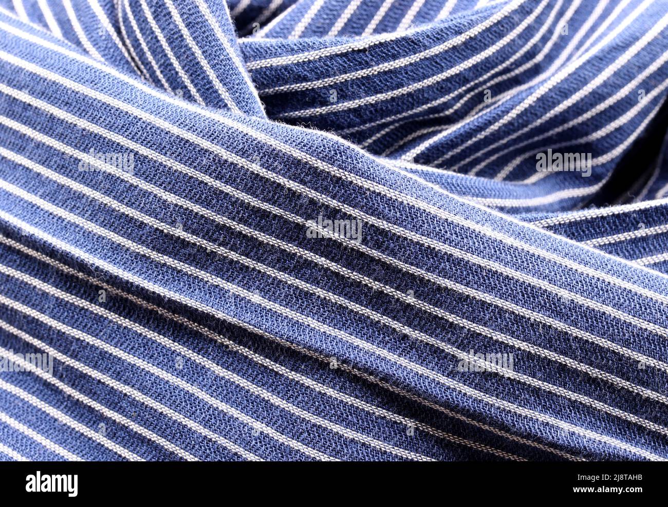 Close-up of white and blue fabric texture background Stock Photo - Alamy