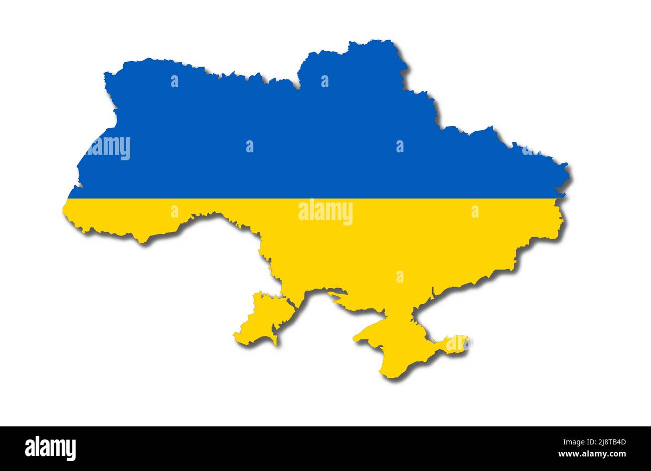 Ukraine map with national flag Stock Photo - Alamy