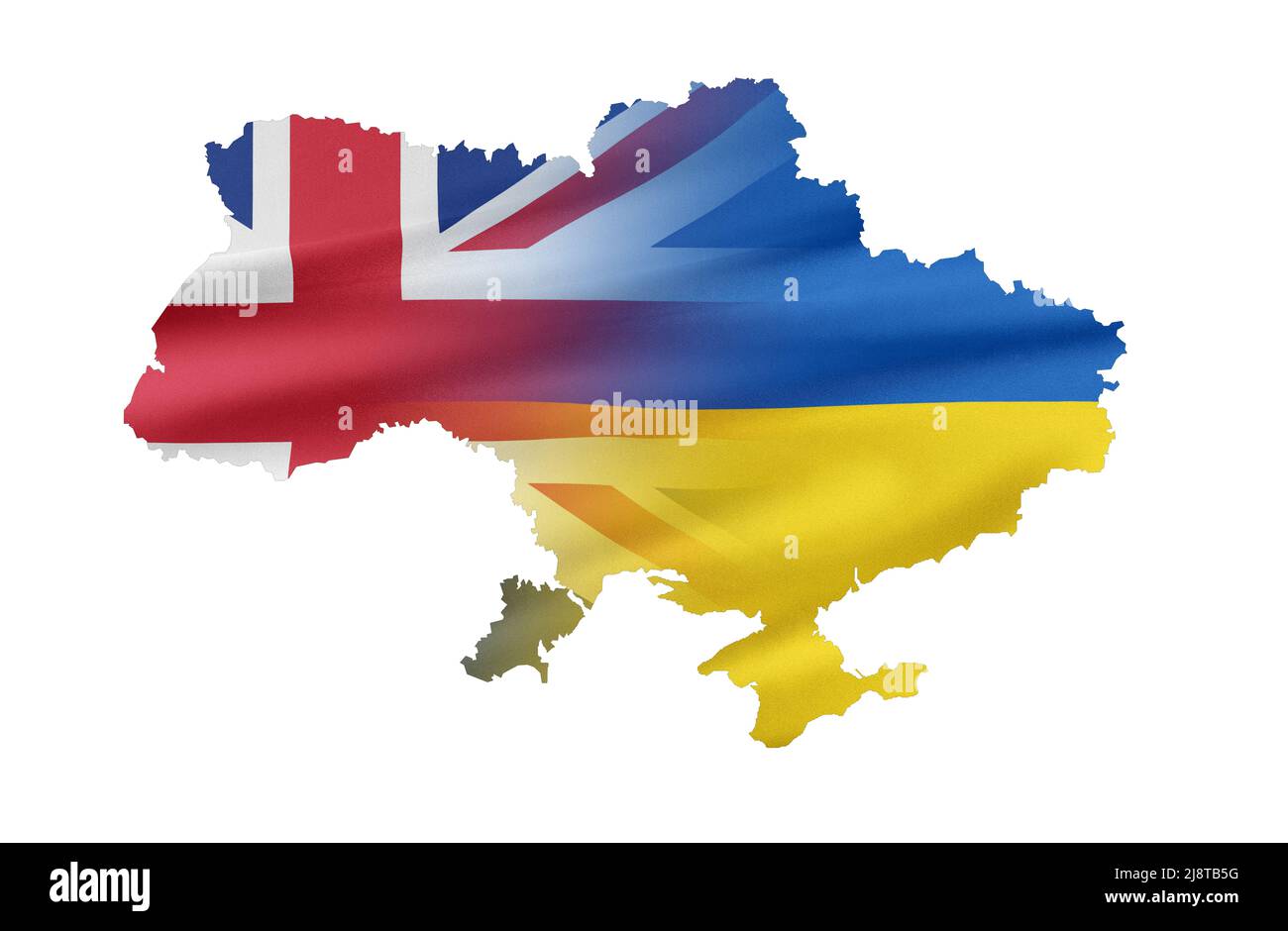 Map of Ukraine with the flags of Ukraine and Great Britain Stock Photo ...