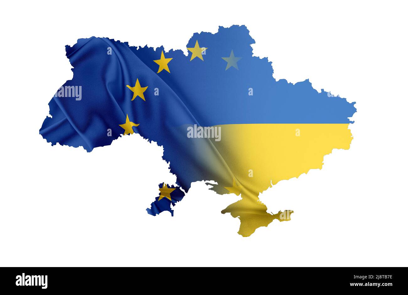 Ukraine map with Ukrainian and European Union flags Stock Photo - Alamy