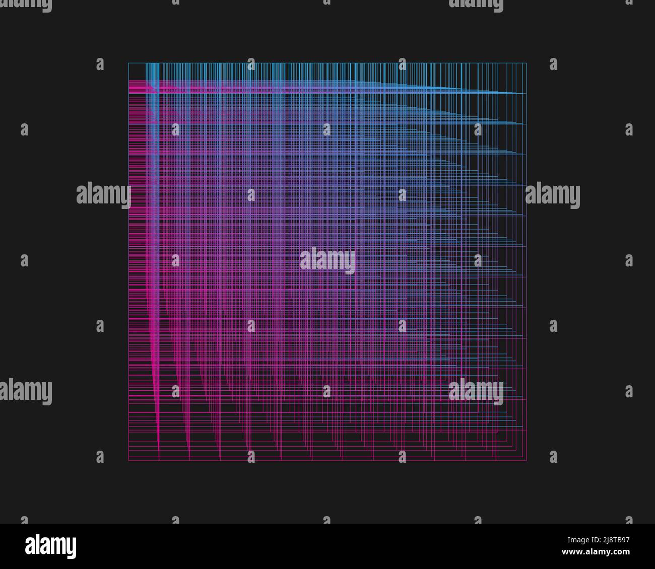 Grid retro punk design element on black background. Vector illustration ...