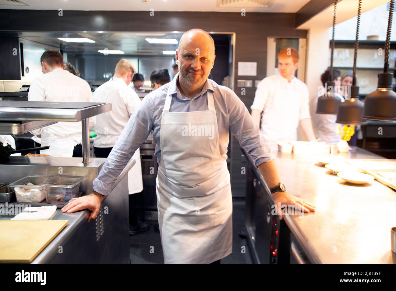 Chef Simon Rogan at his L’Enclume restaurant in the town of Cartmel in ...