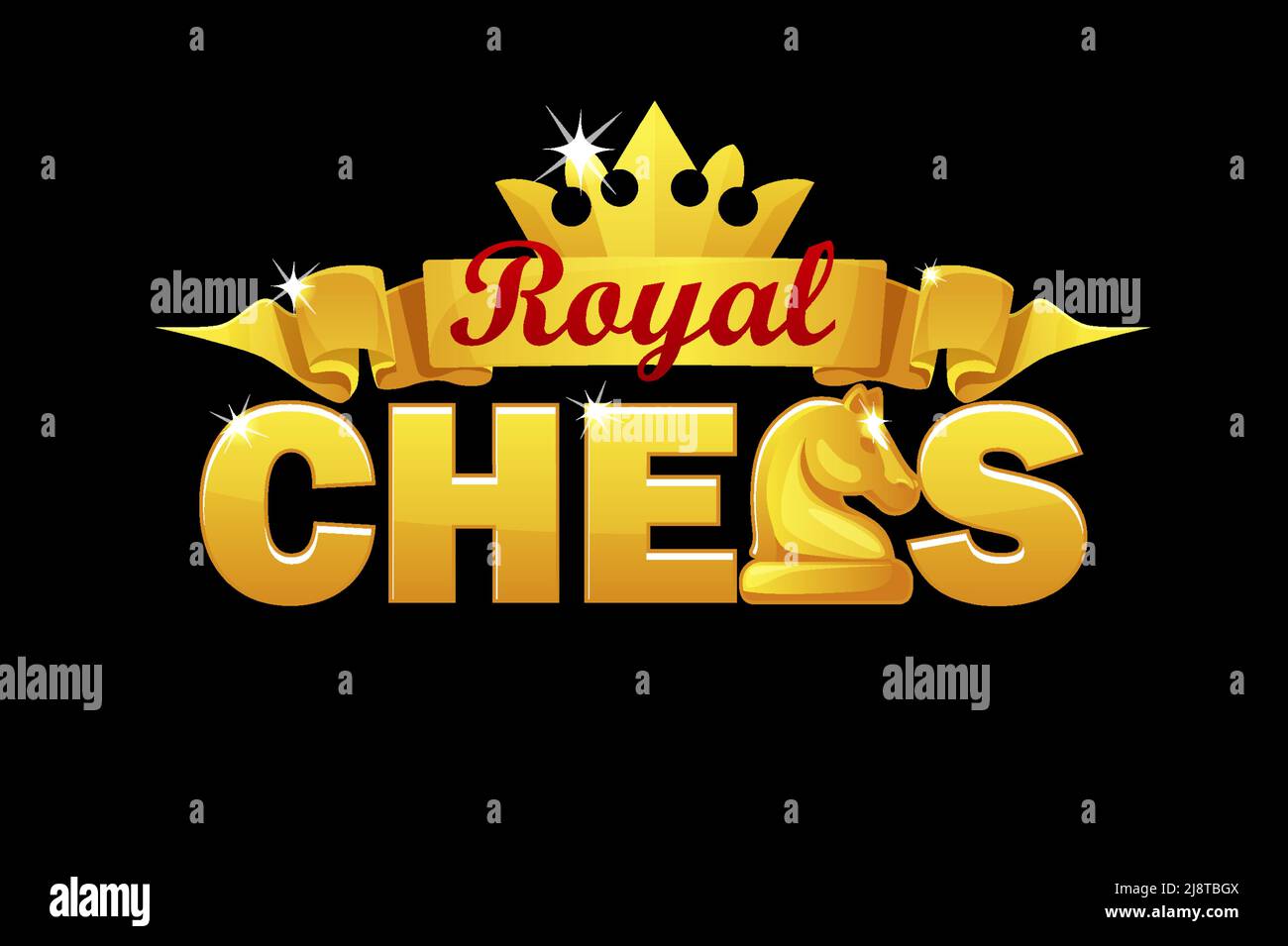 Vector Logo Royal chess for game. Golden LOGO Stock Vector Image & Art ...
