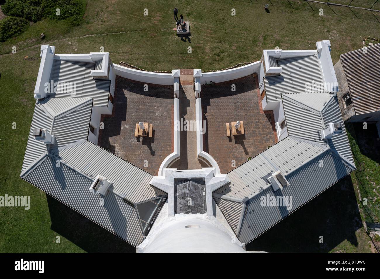 View looking down from top of Seal Point Lighthouse at Cape St Francis ...