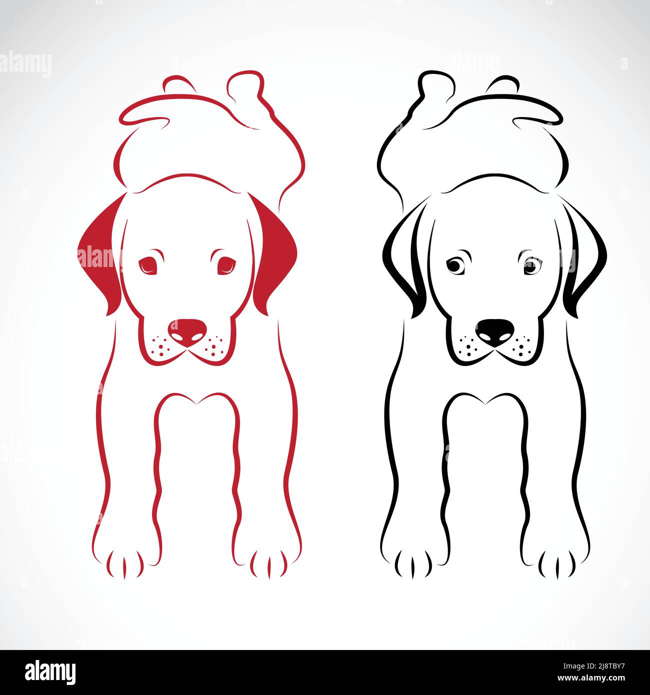 Vector of dog labrador on white background. Easy editable layered ...