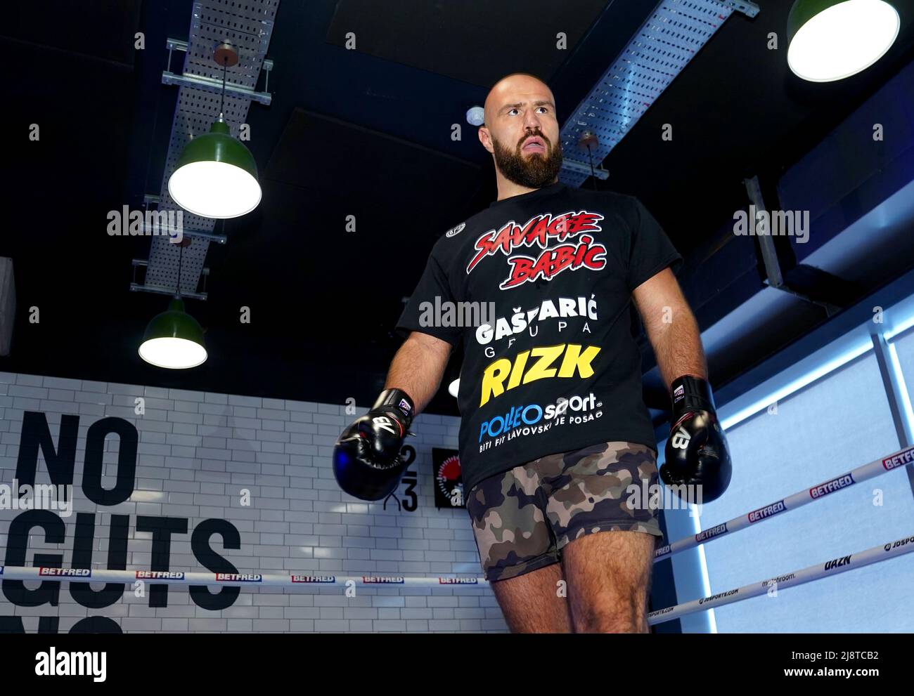 Alen Babic during a media workout at 12X3 Boxing, London. Picture date ...