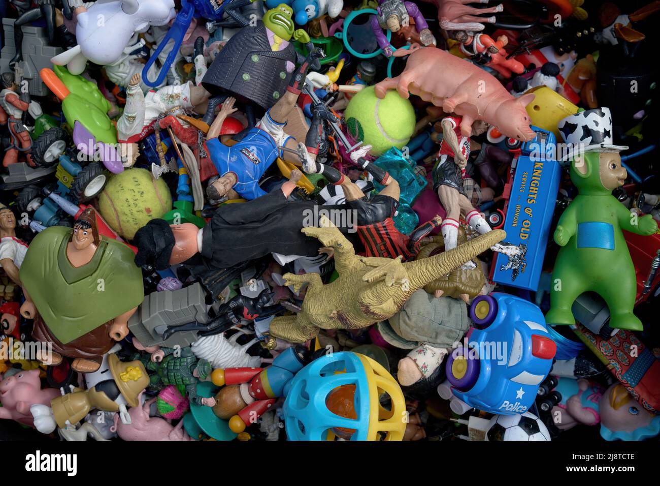 Plastic toys at the flea market in Hanover (No. 3 Stock Photo - Alamy