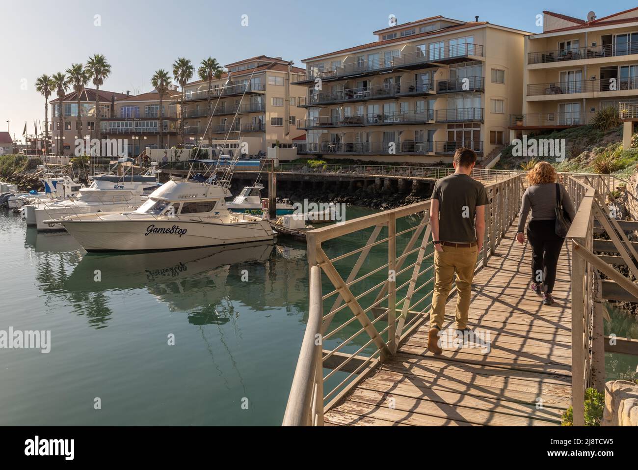 Boats and apartments at Port St Francis, Eastern Cape, South Africa ...