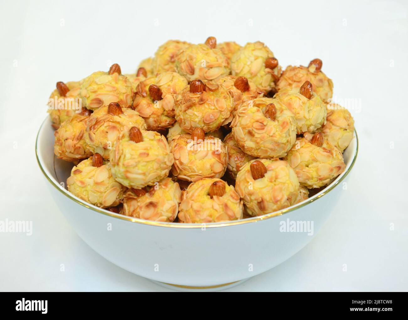 Delicious fresh Moroccan sweets baked on a white background, Moroccan ...