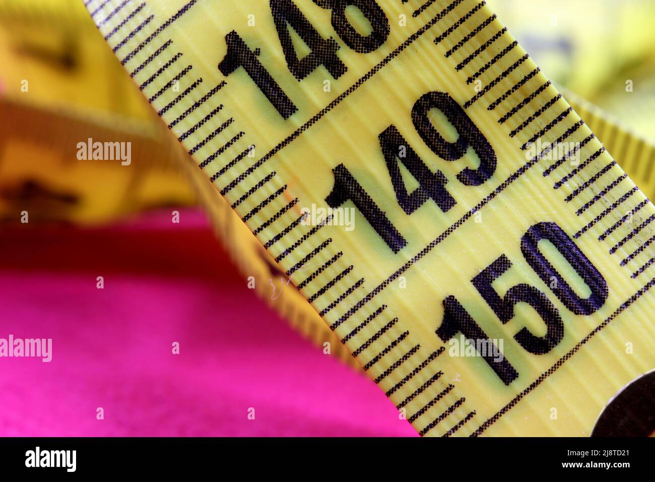 Close up colorful measuring tape detail Stock Photo - Alamy