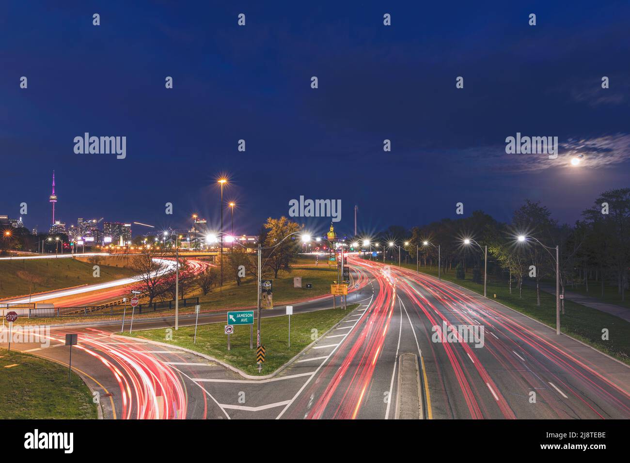 View of cn tower and moon hi-res stock photography and images - Alamy