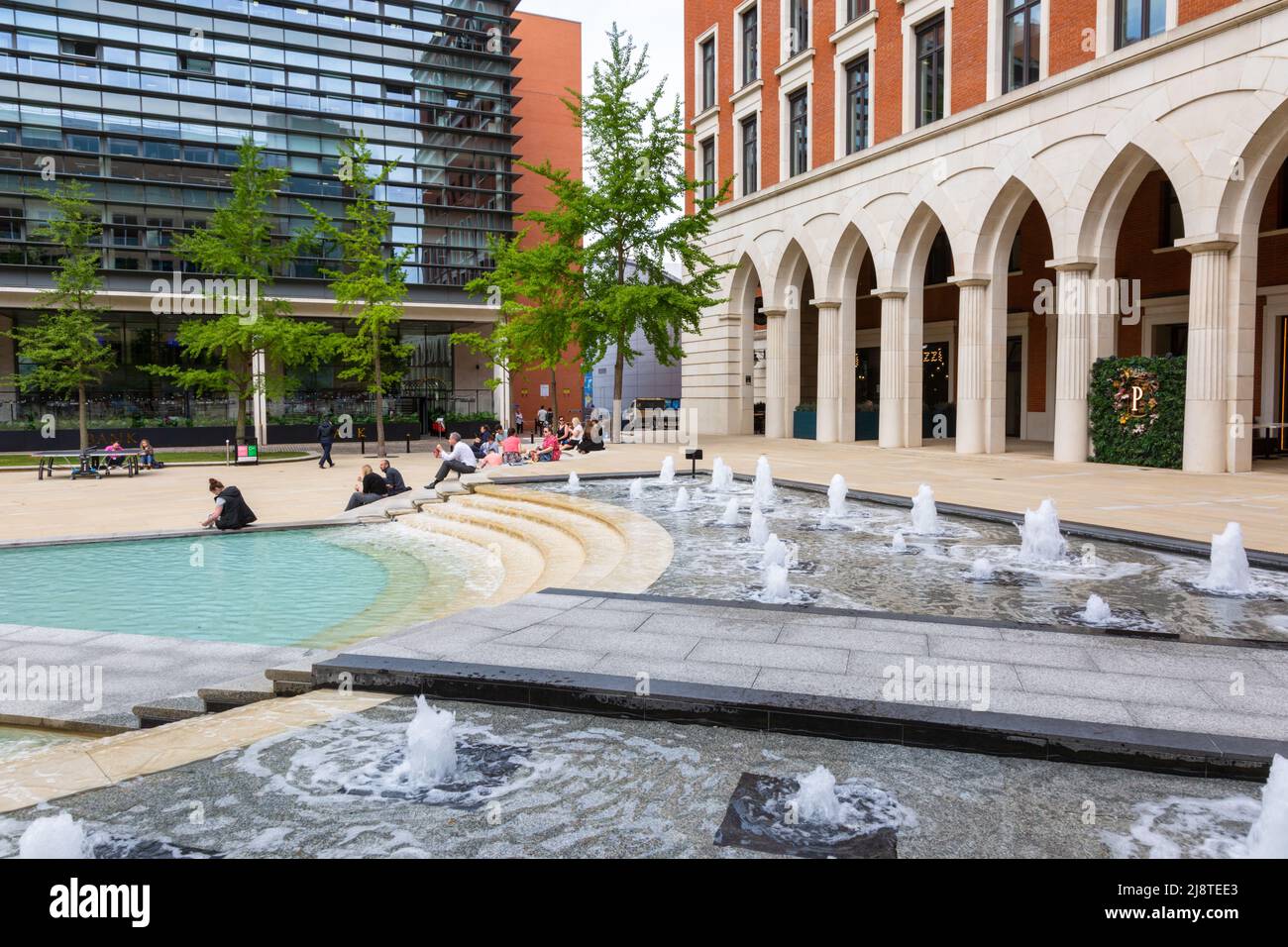 BrindleyPlace, Birmingham, UK during a weekday lunchtime, UK 2022 Stock ...