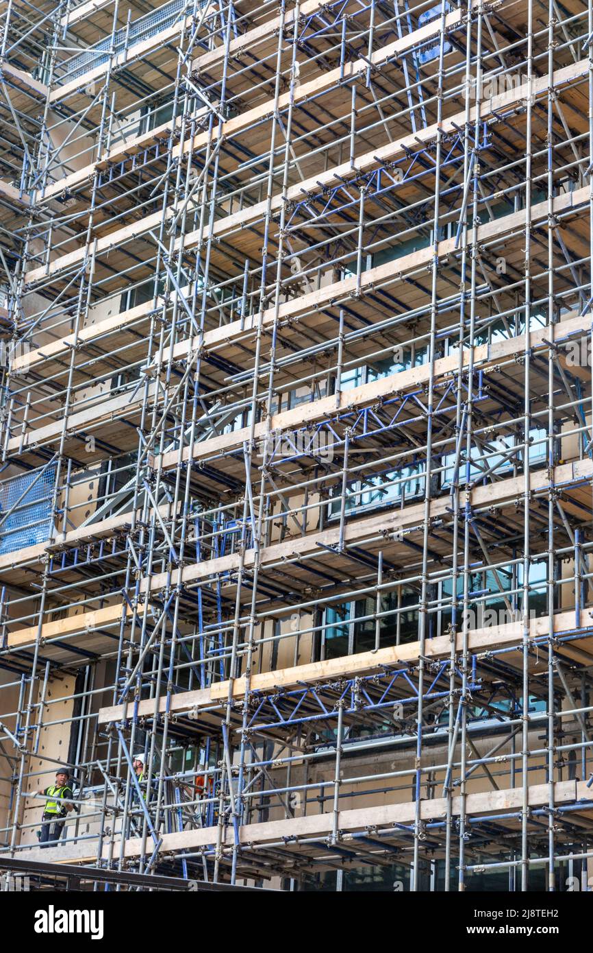 Scaffold erected against a building, UK 2022 Stock Photo - Alamy