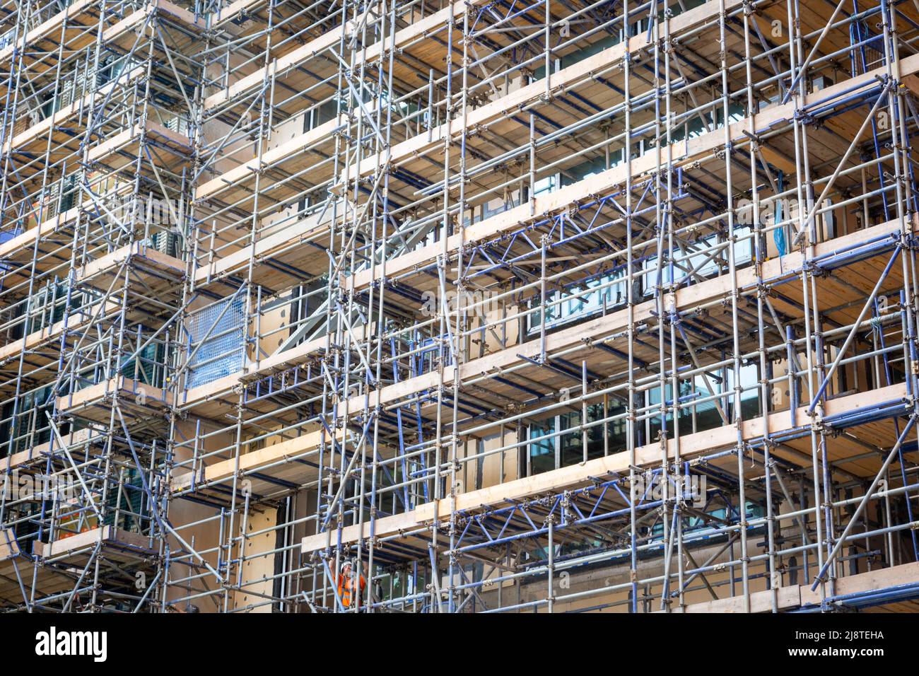 Scaffold erected against a building, UK 2022 Stock Photo - Alamy