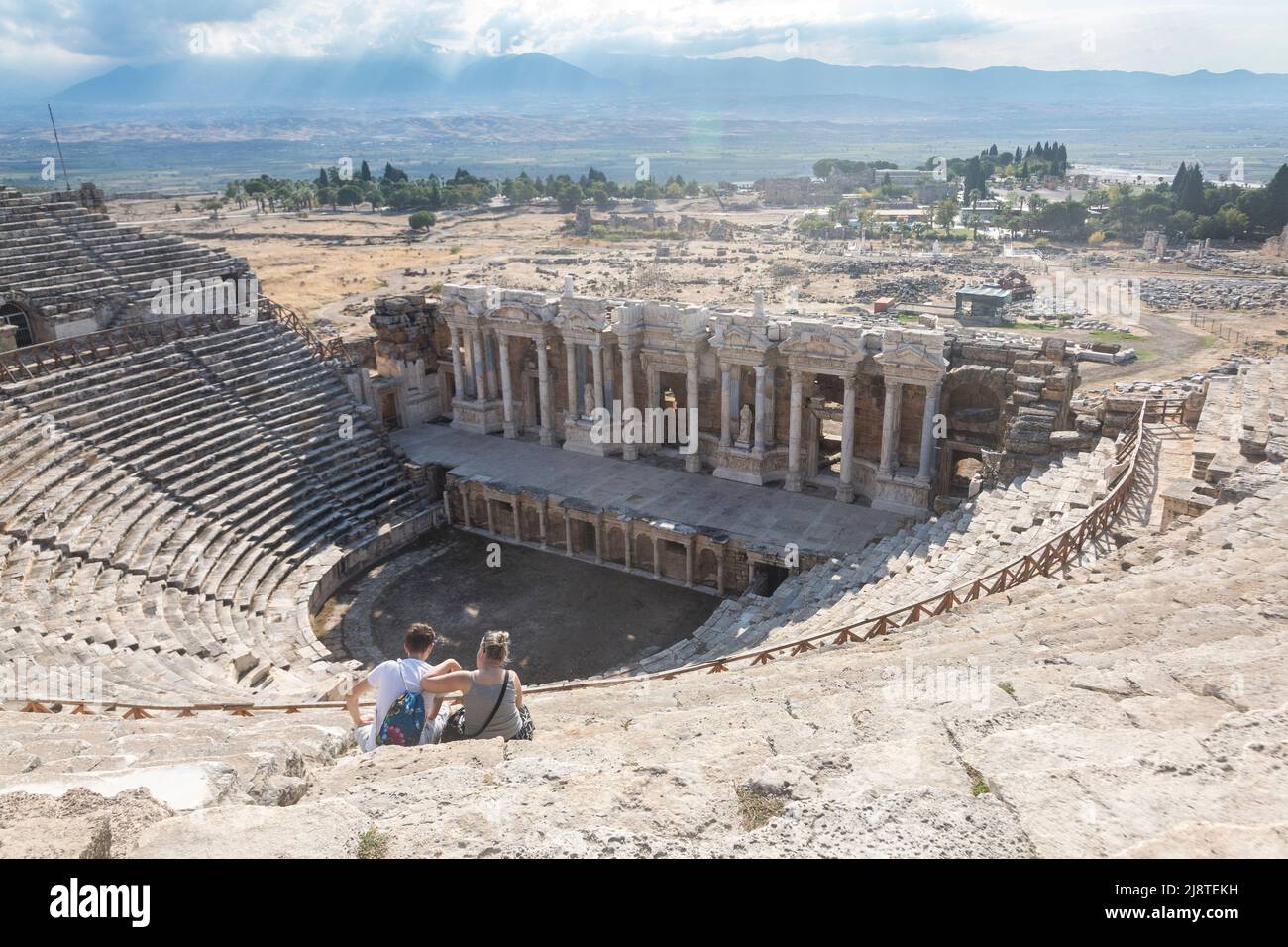 The Theatre of Hierapolis. The ancient Greek city, near Pamukkale in ...