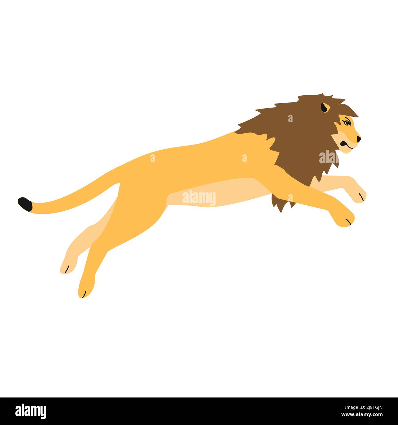Vector flat jumping lion isolated on white background Stock Vector ...