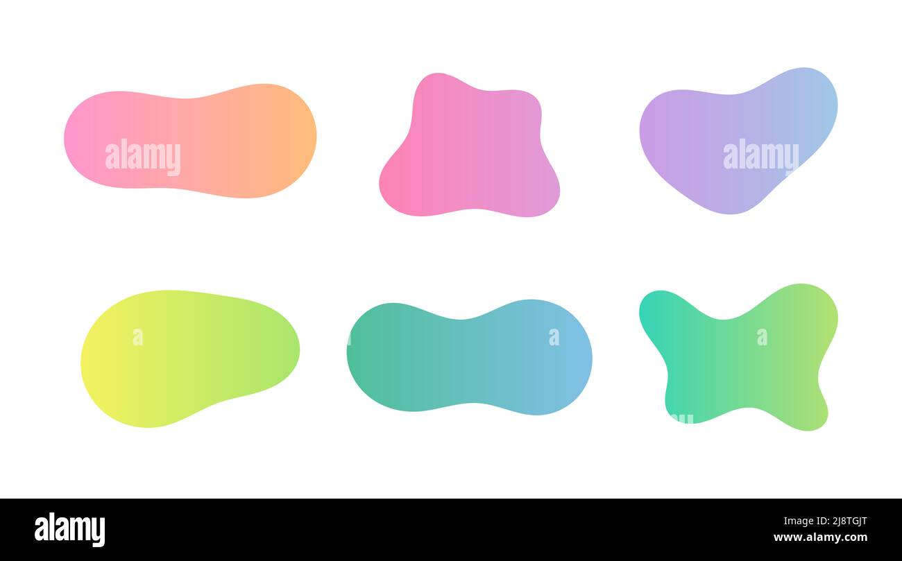 Abstract shapes amoeba liquid colorful banners set. Vector illustration ...