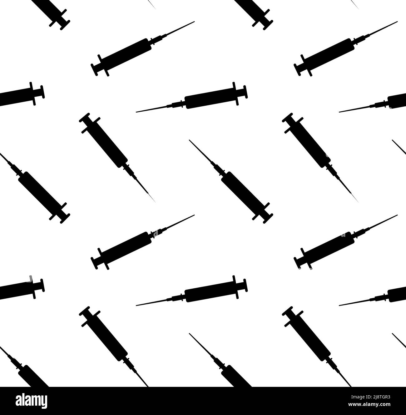 Vector seamless pattern of flat syringe silhouette Stock Vector Image ...