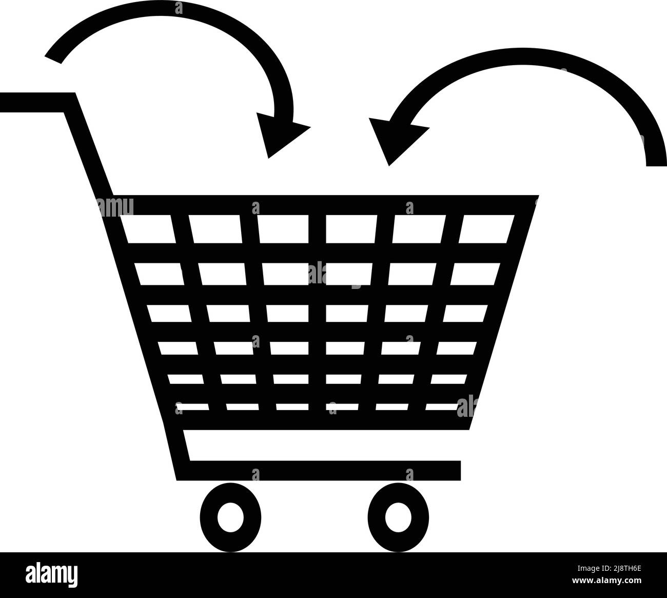 Shopping cart and arrow icon. Editable vector Stock Vector Image & Art ...
