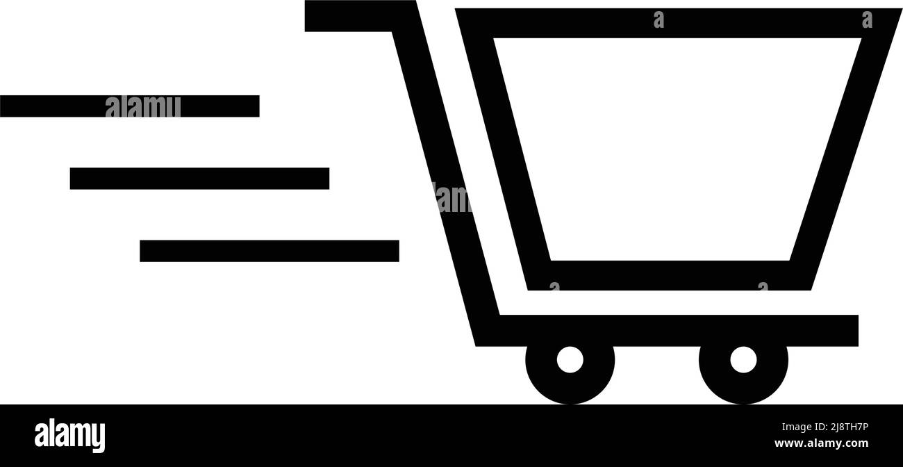 The icon of the shopping cart being moved. Editable vector Stock Vector ...